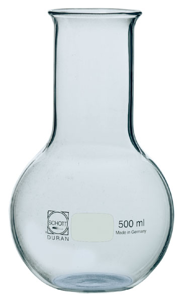 Ballon à fond plat en verre borosilicaté